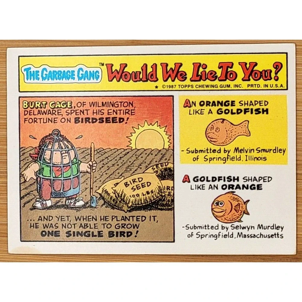 Toys | 1987 Topps Garbage Pail Kids Barnacle Bill 349b Pink Ink Border ...